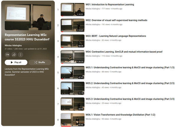 Representation Learning MSc course 2023: videos and materials | AI Summer