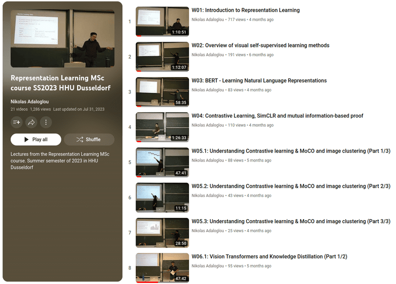 Representation Learning MSc course 2023: videos and materials | AI Summer